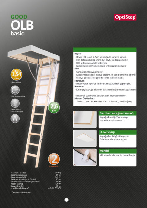 Optistep OLB Basic 60×120 Çatı Merdiveni